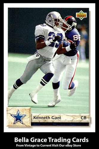 1992 Upper Deck Kenneth Gant #435 Dallas Cowboys Rookie NFL Football | eBay