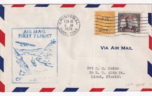 Canal Zone-USA First Flight Airmail Cover | eBay