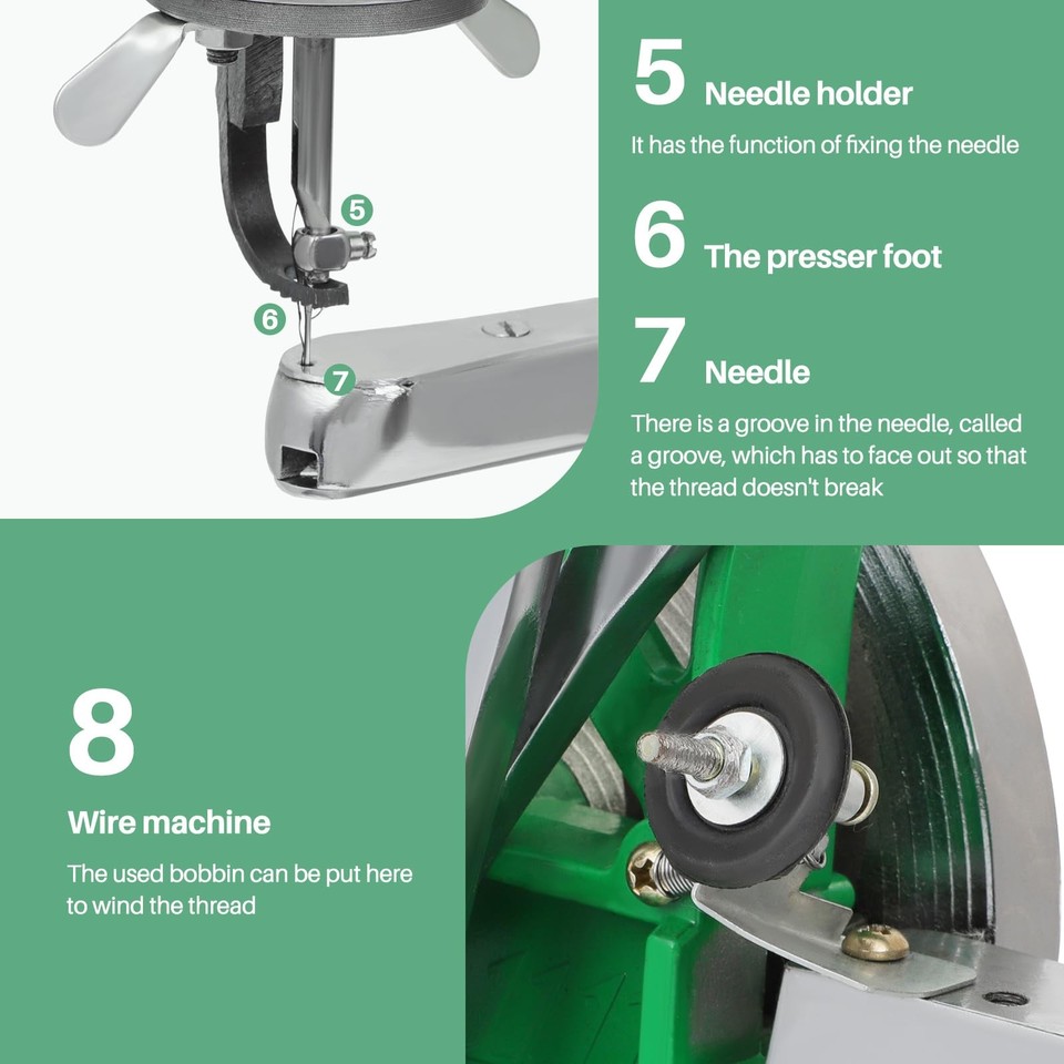 Leather Sewing Machine, Cobbler Stitching Repair Machine with Dual ...