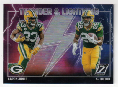 2023 Panini Zenith #9 AARON JONES/A.J. DILLON 'THUNDER & LIGHTNING ...