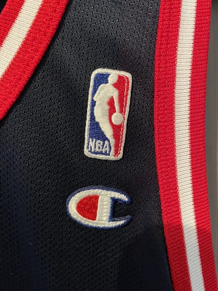 Champion Hakeem Olajuwon Houston Rockets #34 Jersey Size 44 NBA Navy ...