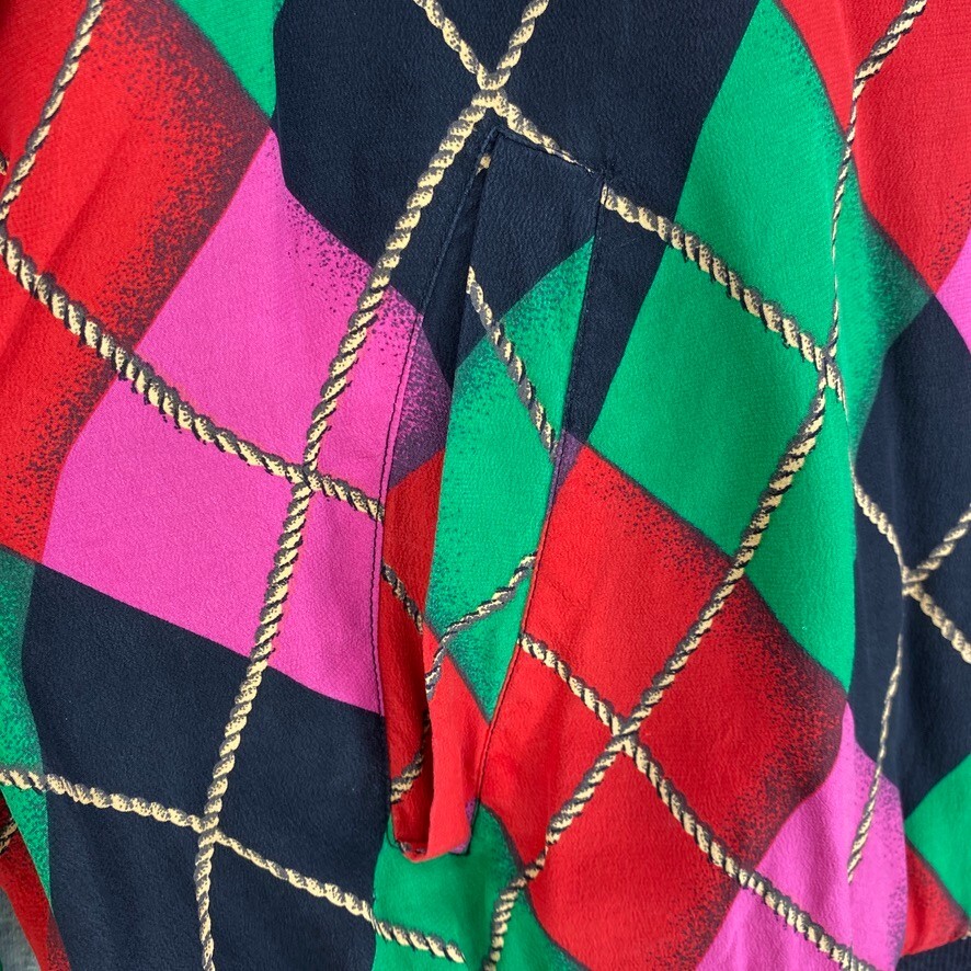 Vintage SLB Sunny Leigh Silk Jacket Womens Medium Red… - Gem