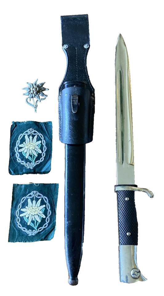 WW2: NEAR MINT! GERMAN MOUNTAIN DIVISION ITEMS PUMA PARADE BAYONET SEE ...