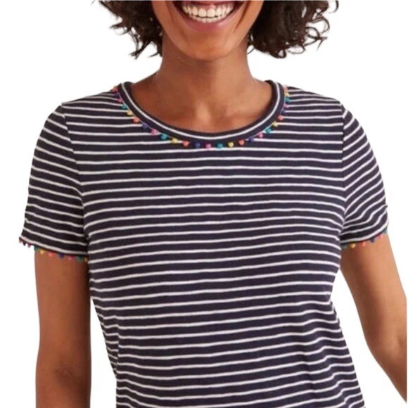 Boden - Charlie Jersey T-Shirt Dress in Navy /Ivory P… - Gem