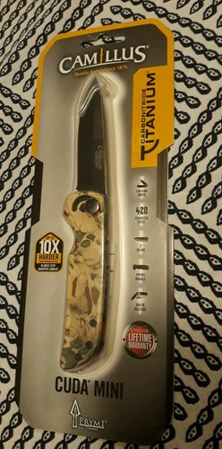 Camillus Cuda Mini 6.75 inch Folding 3 inch Blade Knife Prym1 Camo 420 ...