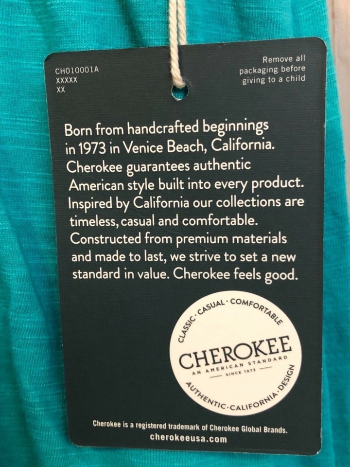 Womens Cherokee Turquoise Short Sleeve Blouse Top XL New With Tags | eBay