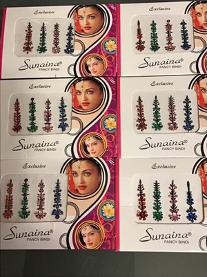 Bindi Shop: Multicolor 6 Pack 24 Bollywood Bridal Long Bindis Tikka | eBay