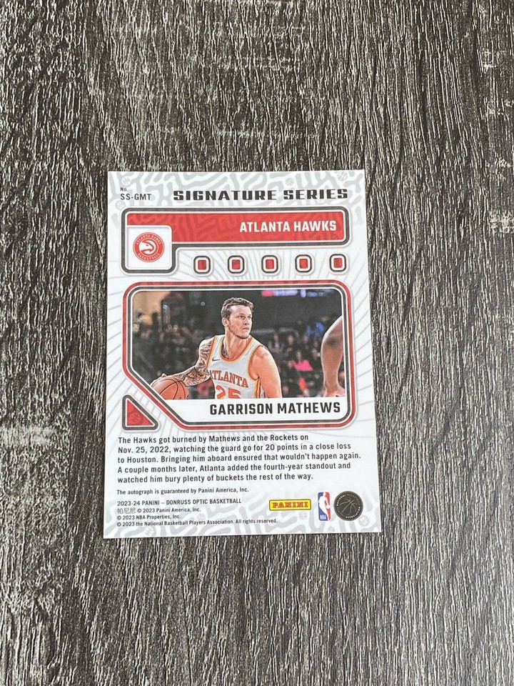 2023-24 Donruss Optic Signature Series Garrison Mathews #SS-GMT ...