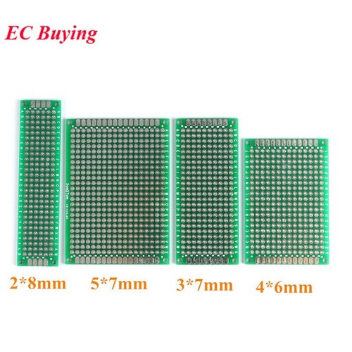 4pcs 5x7 4x6 3x7 2x8cm Double Side Prototype DIY Printed Circuit PCB ...