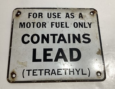 contains lead porcelain sign Vintage Original Porcelain Gas Pump Lead ...