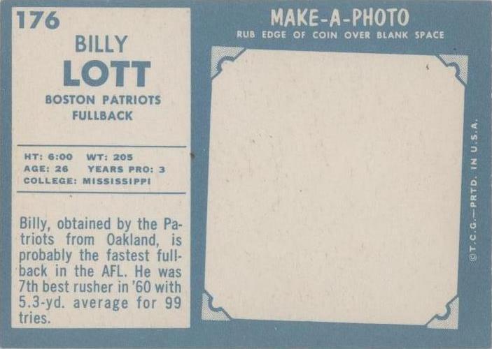 1961 Topps Billy Lott #176 for sale | eBay