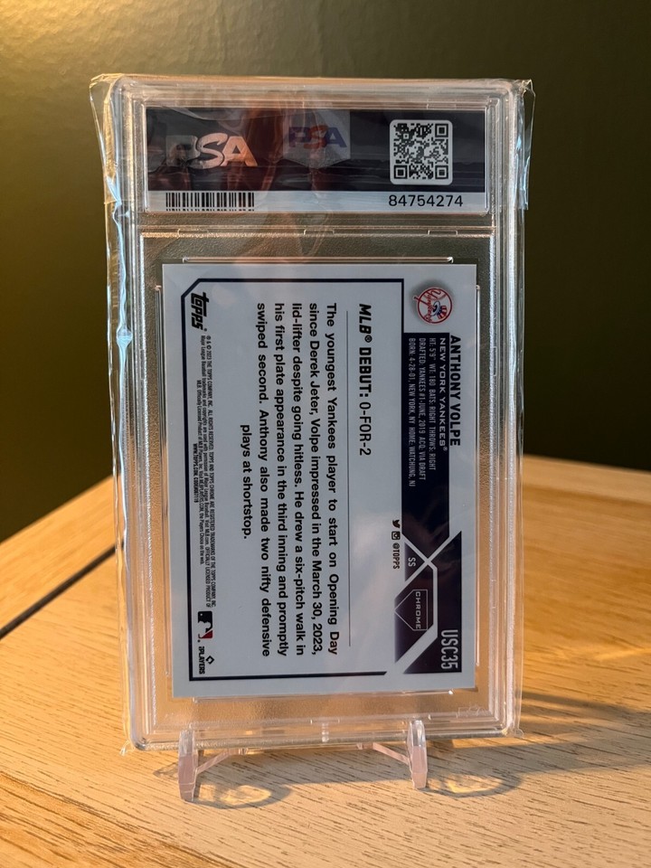 2023 Topps Chrome Anthony Volpe Prism Rookie Debut #USC35 PSA 9 MINT ...
