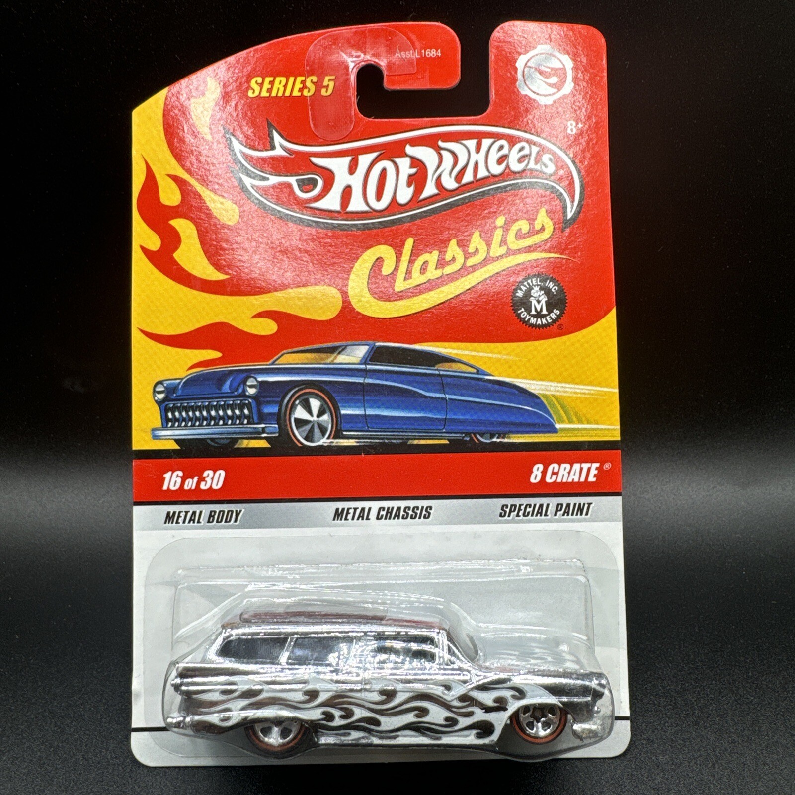 Hot Wheels 8 Crate Classics Car 16 of 30 Series 5 Silver Chrome Flamed ...