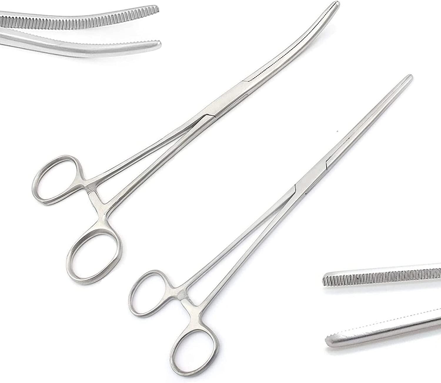 Pean Rochester Straight & Curved Forceps 8" Hemostat Surgical Tools Set ...