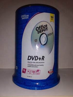 Office Depot: DVD+R 16x 4.7 GB 120 Minute 100 Spindle Pack NEW and ...