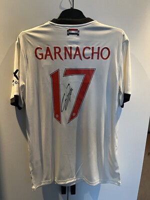 VERY RARE ALEJANDRO GARNACHO HAND SIGNED MAN UNITED 24/25 3rd SHIRT ...
