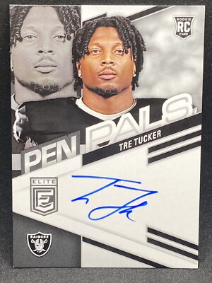 TRE TUCKER 2023 PANINI DONRUSS ELITE ROOKIE RC PEN PAL ON CARD ...