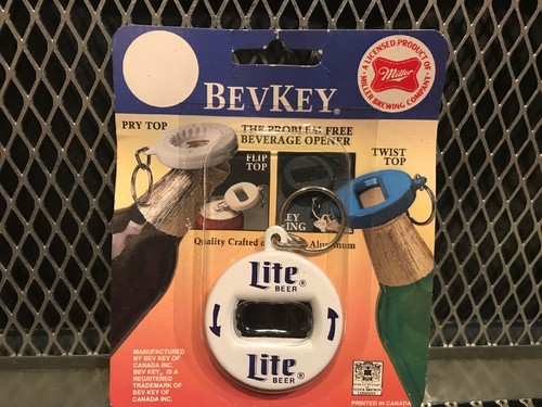 VINTAGE MILLER LITE 1988 Bev Key® 3 in 1 Beer Can Bottle Opener Key ...