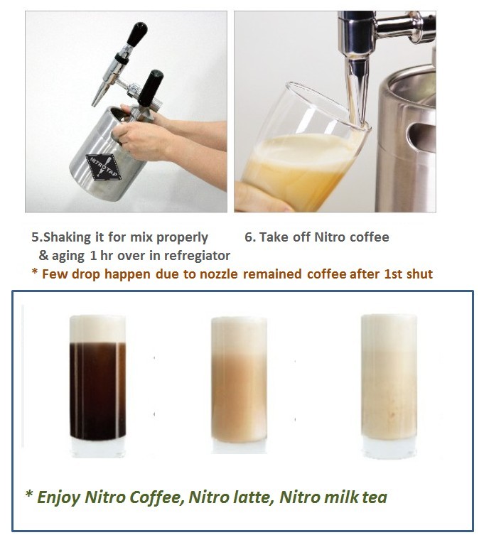 NITRO TAP Nitro Coffee Maker Cold brew Coffee Kegerator Simple Compact ...