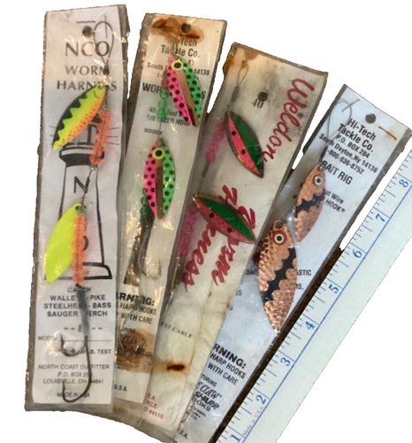 Lot of 4 Vntg-2 Hi-Tech Tackle Co. Rigs, 1 Weldon Haarness , 1 NCO Worm ...