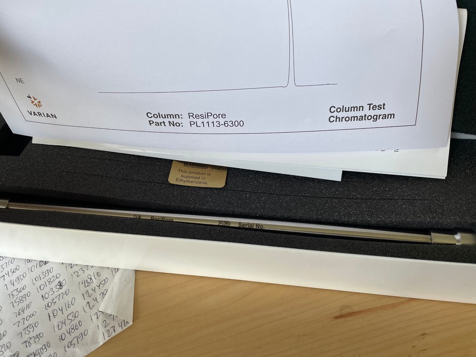 New HPLC column Agilent PL ResiPore, 3 µm, 7,5 x 300 mm 1113-6300 ...