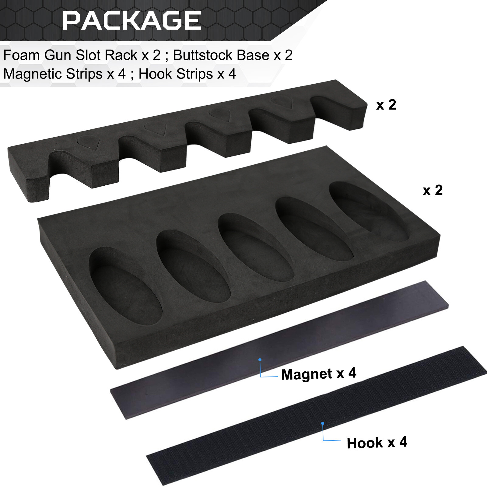Foam Gun Rack for Gun Storage with Magnetic Strip+Holder, Rifle ...