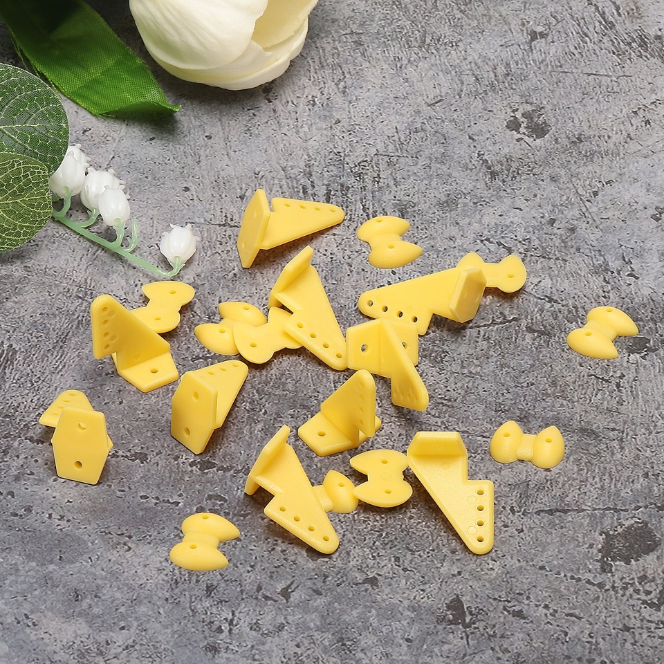10Pcs Plastic Control Horns, 4 Hole Rudder Angle with Base for RC Parts ...