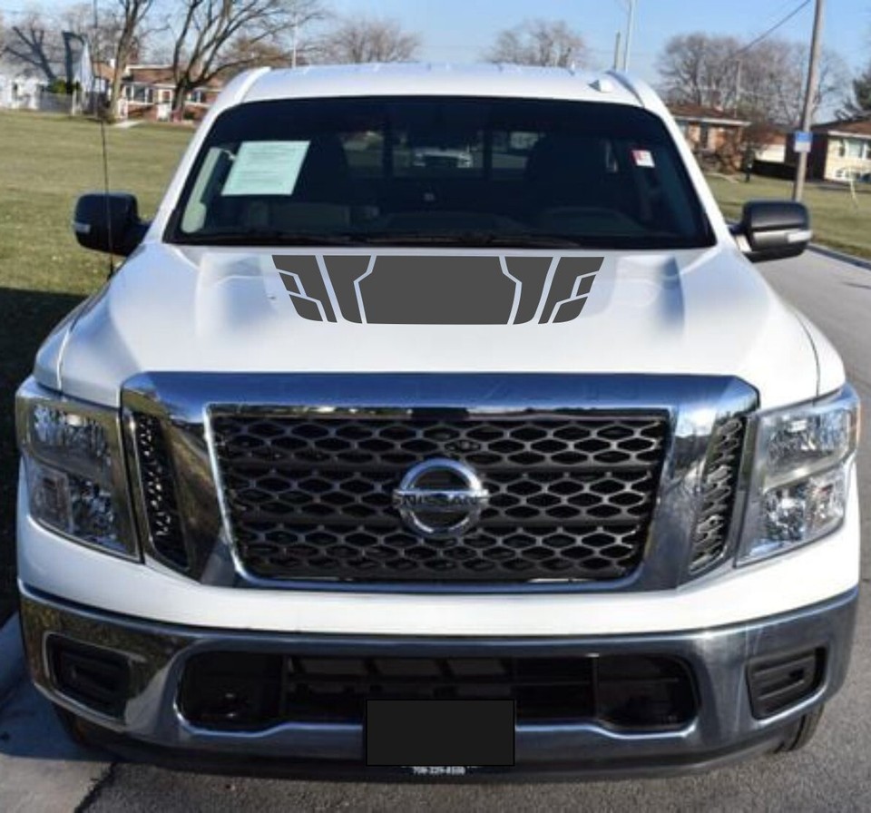 Fits 2016-2023 Nissan Titan Hood Vinyl Decal Rally Sticker Racing Vinyl ...