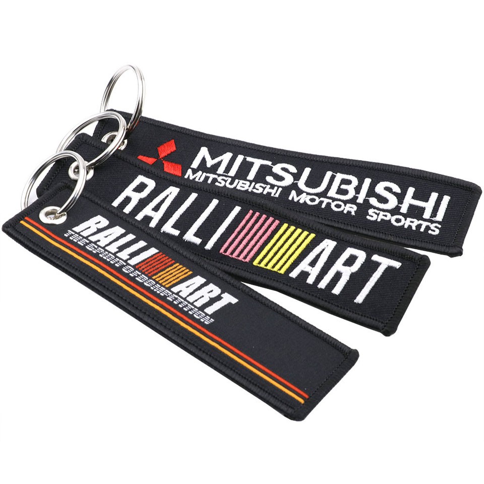 Car Styling Ralliart Racing Key Ring Embroidery Keychain Luggage Tag ...