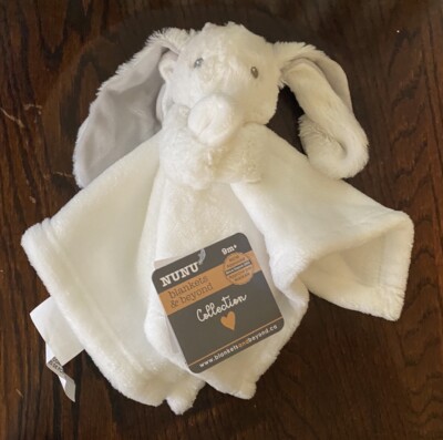 NWT Blankets & Beyond Baby Blanket White Bunny Rabbit 15” Lovey Nunu | eBay