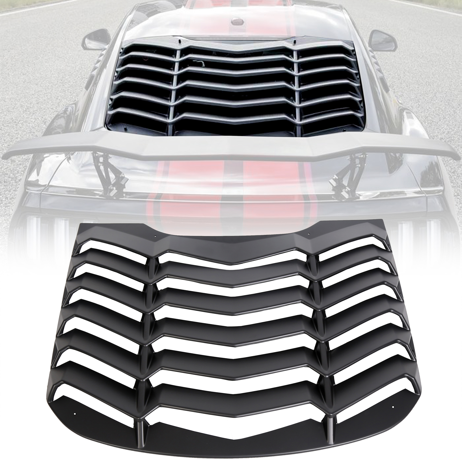 ABS Rear Window Louver Cover Sun Shade Vent For 2015-2023 Ford Mustang ...