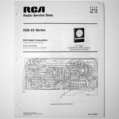 RCA ® Model RZS45 Series Portable Transistor Radio Service Manual ...