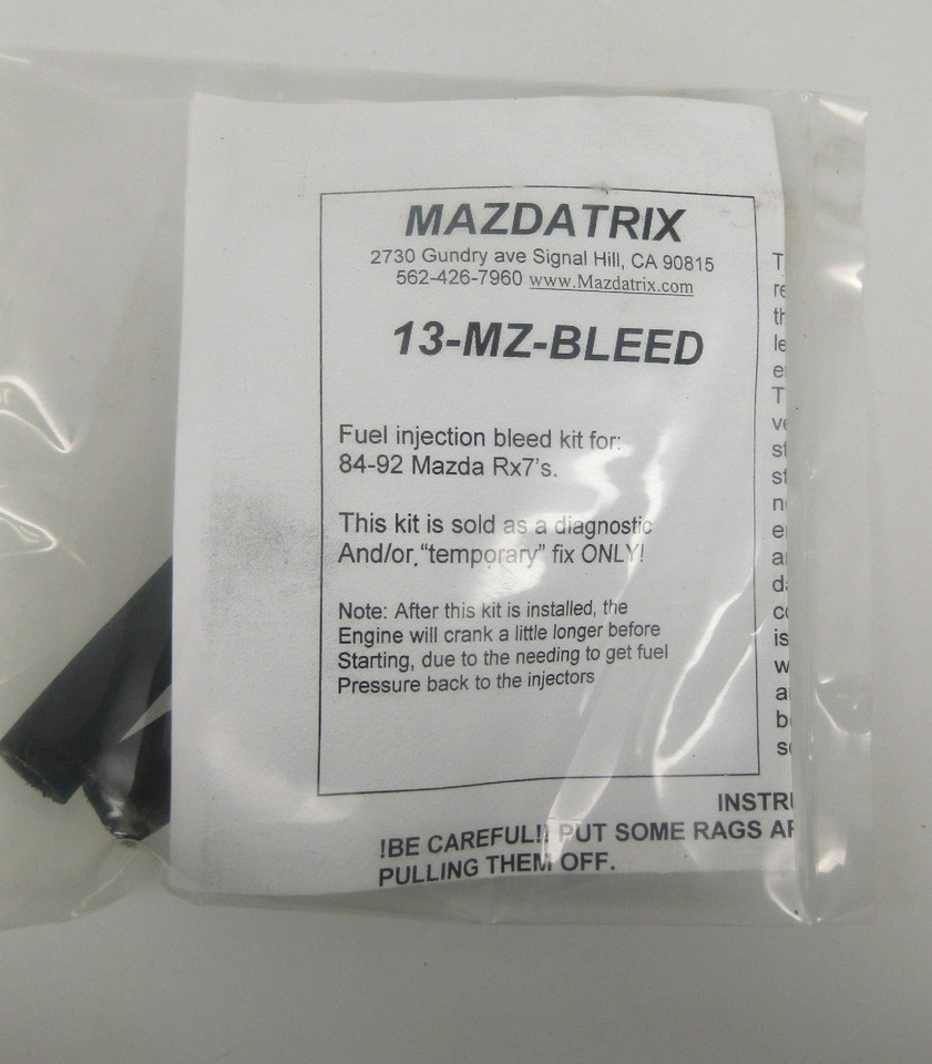 Mazda RX7 86-92 Fuel Injection / Pressure Bleed Off Kit - FC3S, RX-7 ...