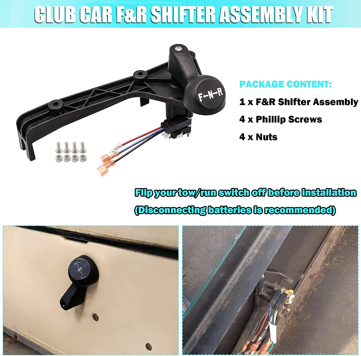 CartClan Club Car F&R Shifter Assembly Kit for 1992-up DS Gas Golf Cart ...