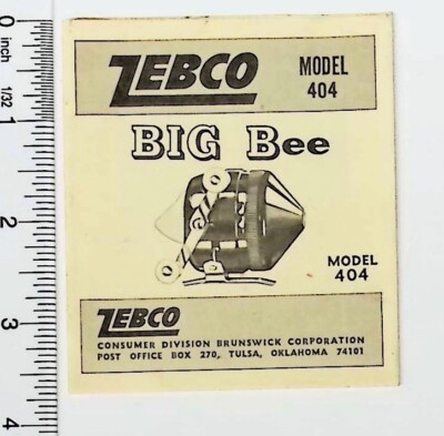 Zebco Big Bee 404 Fishing Reel Manual Parts List Old Fishing Reels | eBay