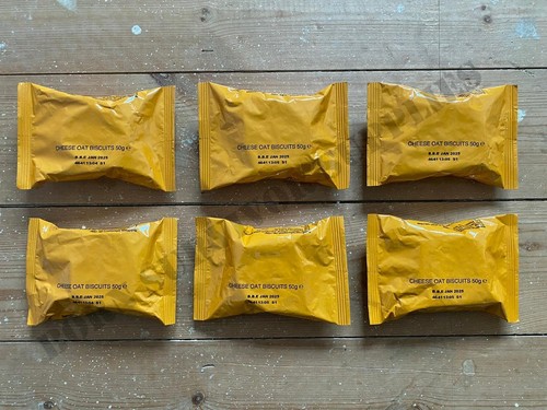 6 x CHEESE OAT BISCUITS - British Army Ration Pack Biscuit Camping ...
