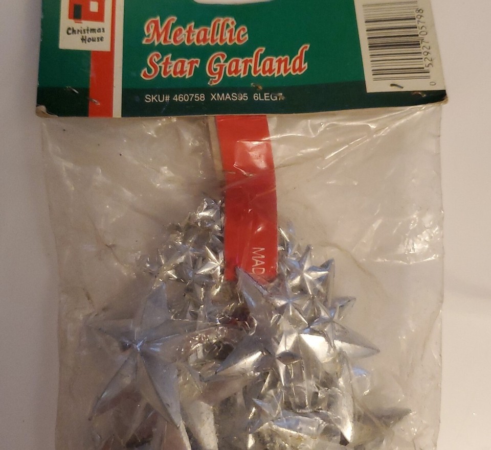 Vintage Christmas Tree Star Shape Garland Loop Chain 9 Foot New | eBay