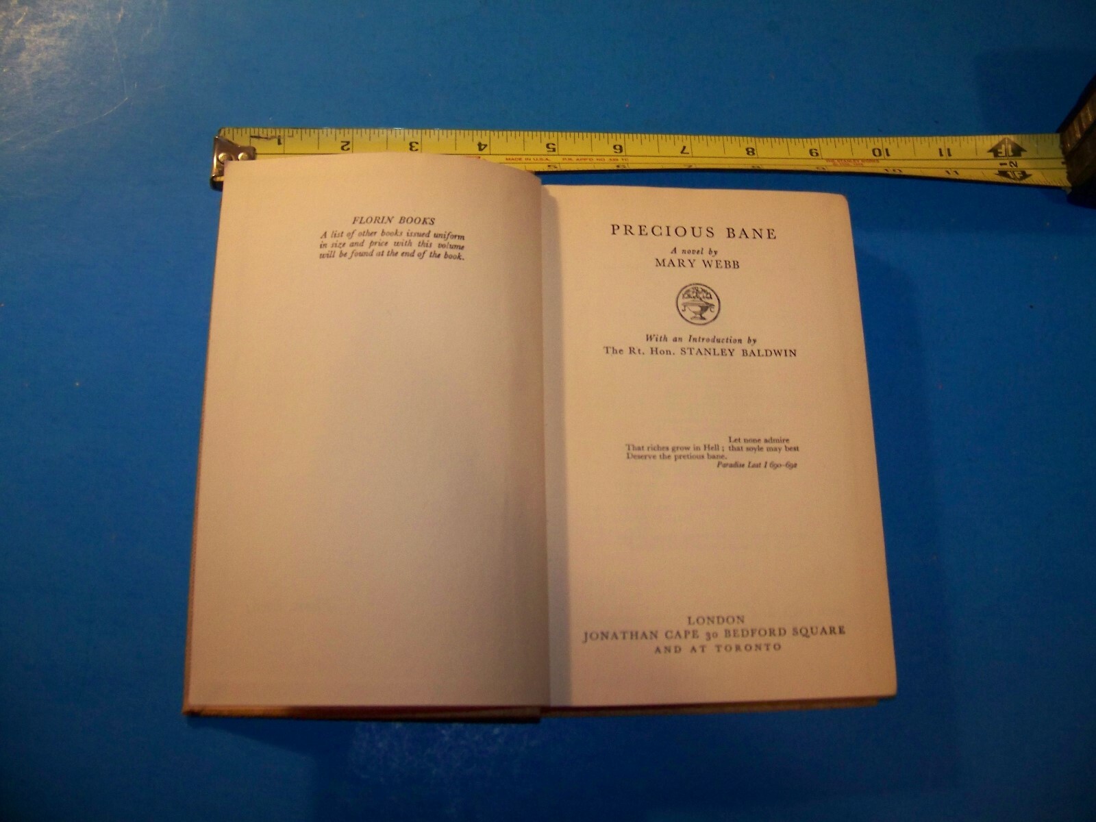 Precious Bane by Mary Webb Florin Books 1933 | eBay