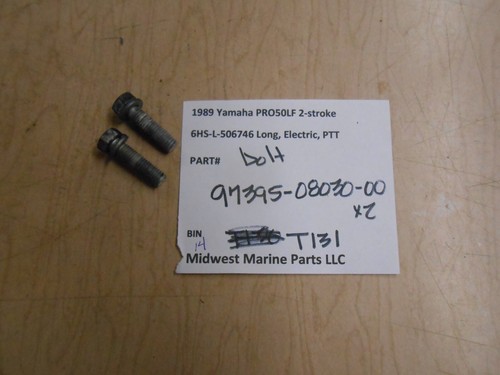 97395-08030-00 Yamaha 1989 PRO50LF 50hp Outboard bolt (2) T131 | eBay