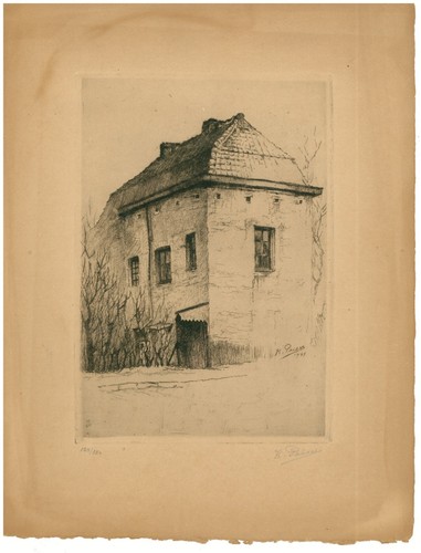 Etching. Old House. Kurt Peiser (1887-1962 Belgium) Sign by the artist ...