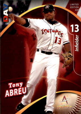 2009 Albuquerque Isotopes DAV #1 Tony Abreu Dominican Republic DR ...