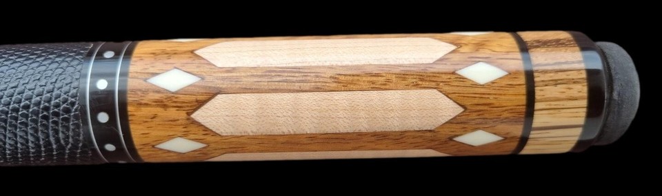 Philippines Custom Pool Cue Billiard 6 Curly Maple Points Black Leather ...