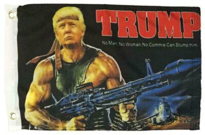 Trump Rambo Boat / Motorcycle Flag - Reinforced header with brass ...