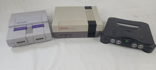 Nintendo NES, SNES, & N64 Video Game Consoles lot. Untested sold as-is ...