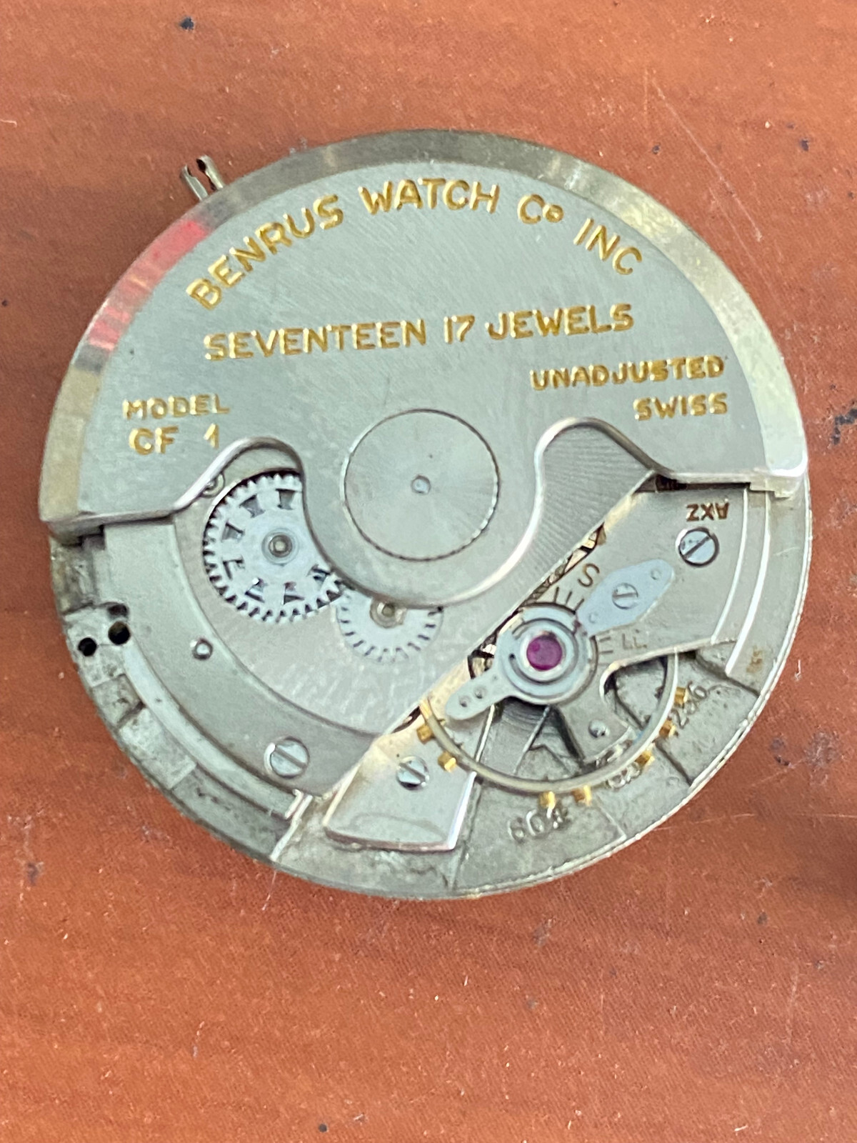 VINTAGE MEN'S AUTOMATIC BENRUS WRIST WATCH MOVEMENT, CAL. ETA 1256 ...