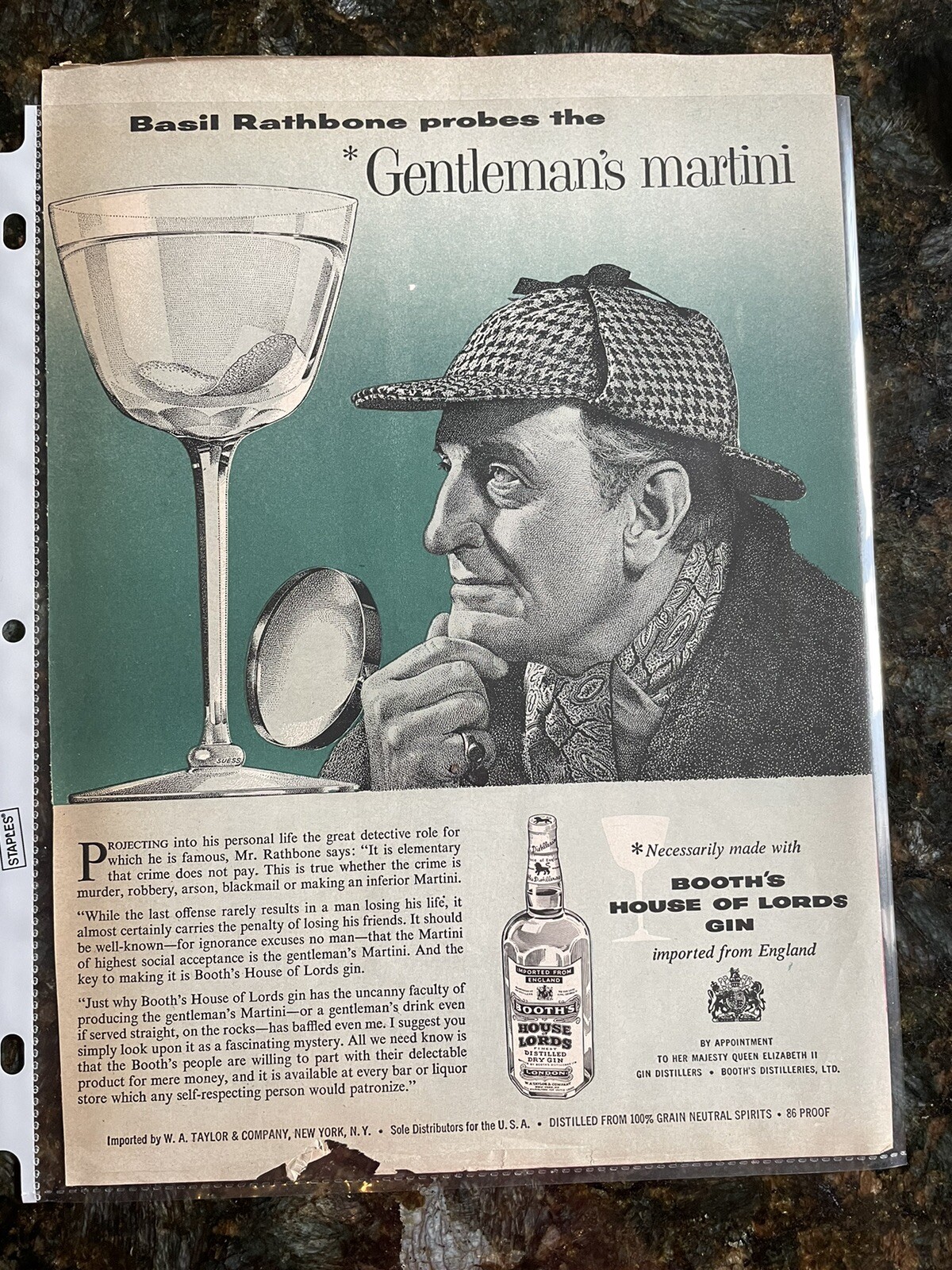 3 Burberry trenchcoat Sherlock Holmes print ads + Basil Rathbone ad + 1 ...