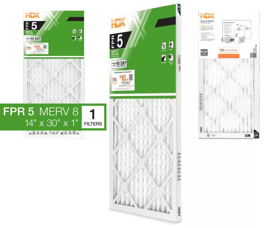 1-Pack Standard Pleated Air Filter 14x30x1, Air Filters Replacement FPR ...