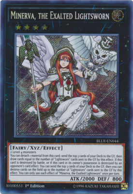 * MINERVA, THE EXALTED LIGHTSWORN * 1ST EDITION SECRET RARE BLLR-EN044 ...