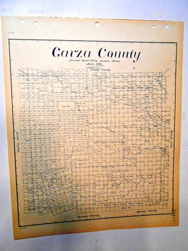 Old Garza County Texas Land Office Owner Map Post Justiceburg Southland ...