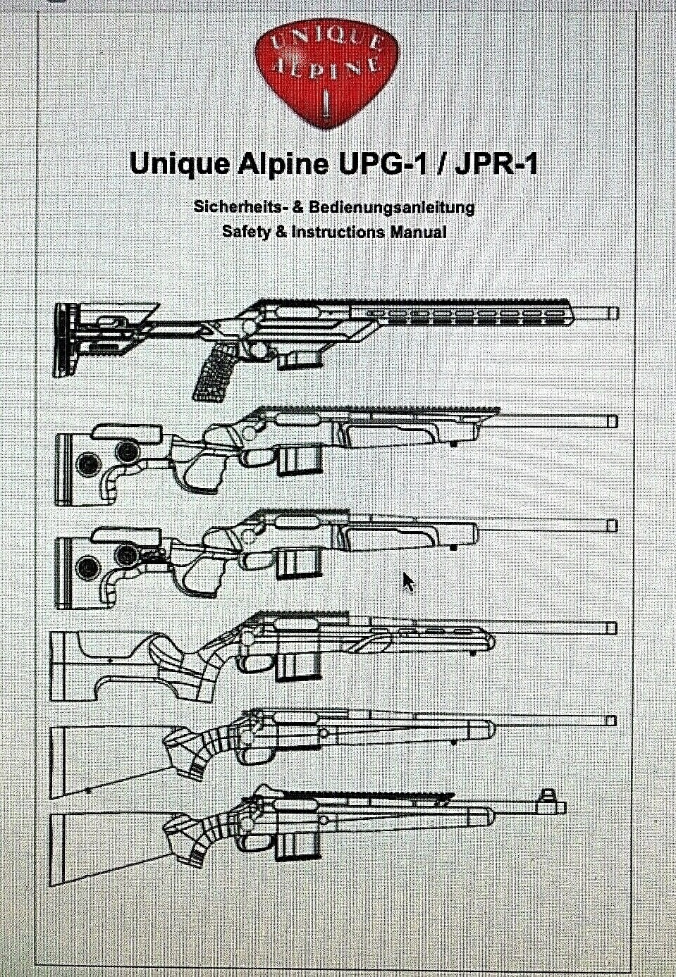 UNIQUE ALPINE RIFLE OWNER'S USER'S INSTRUCTION MANUAL | eBay